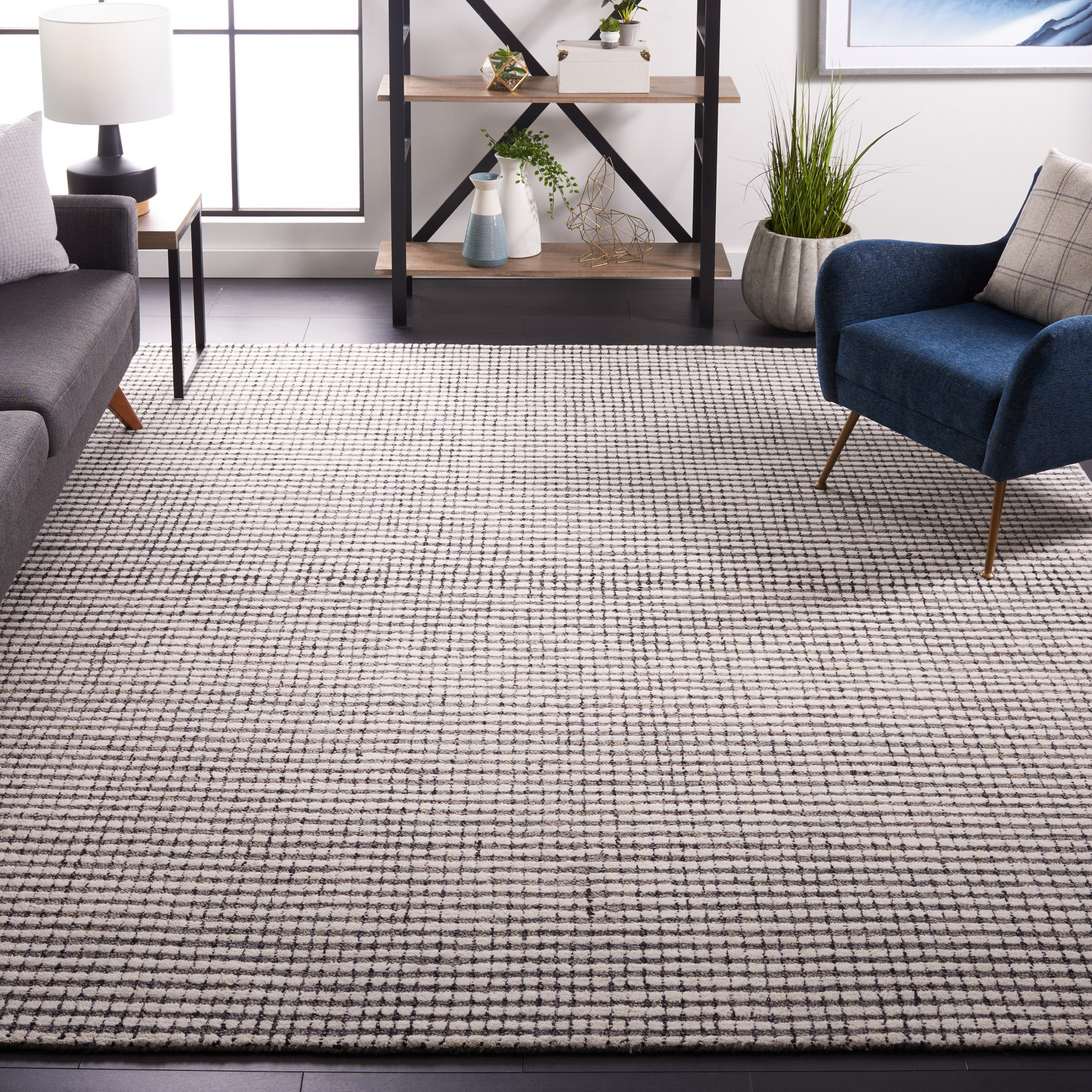 Latitude Run® Abstract Hand Tufted Wool Checkered Rug & Reviews | Wayfair