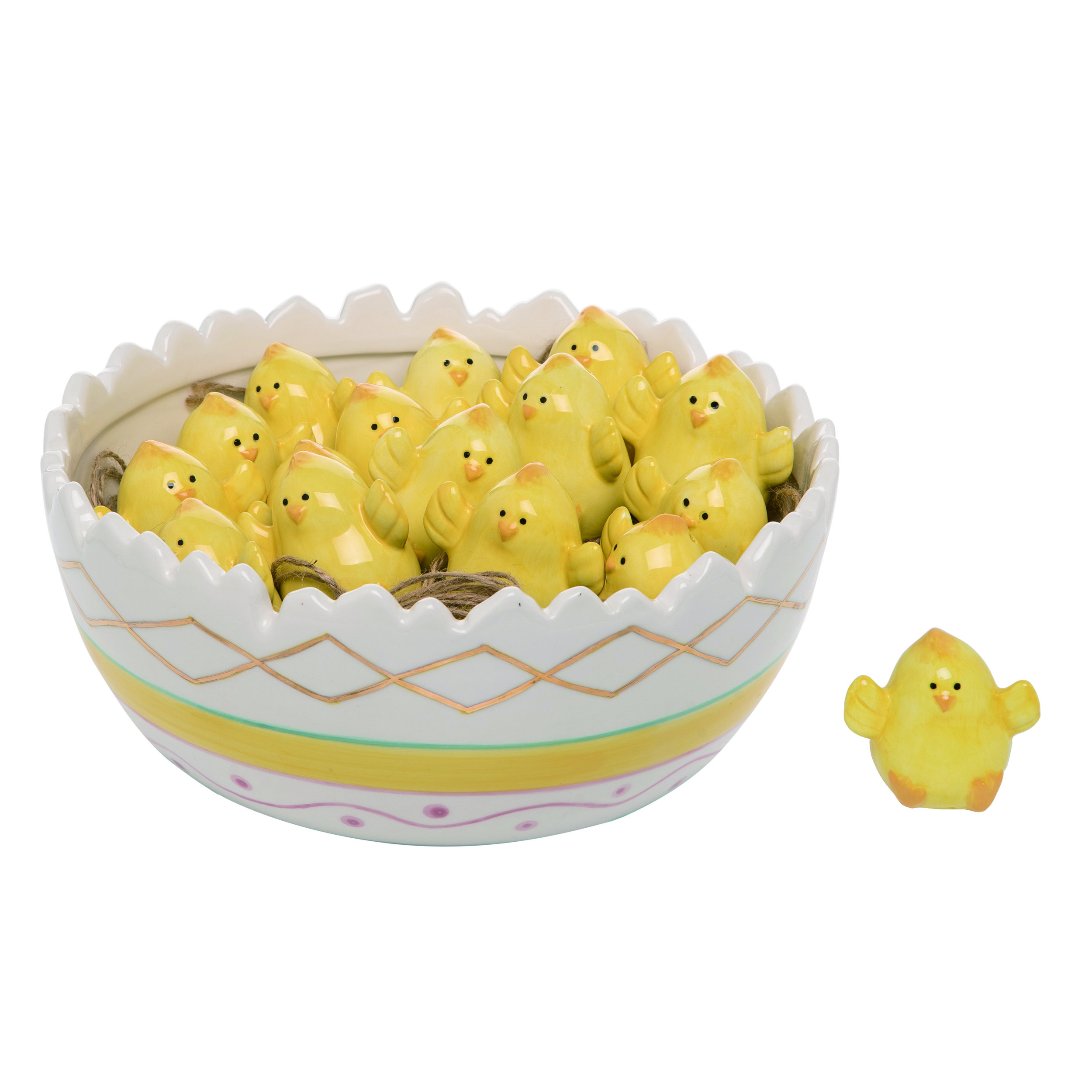 Transpac Dolomite 9.5 in. Multicolor Easter Chicks Salt and Pepper ...