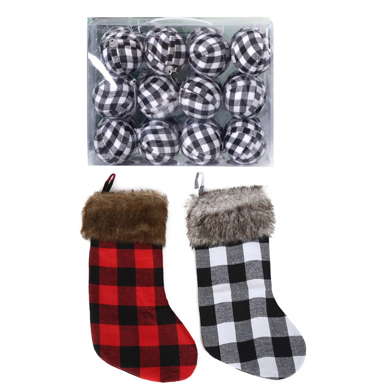 One Allium Way® Christmas Decorations Bundle: 24-Pack 2.76 Inch Buffalo ...