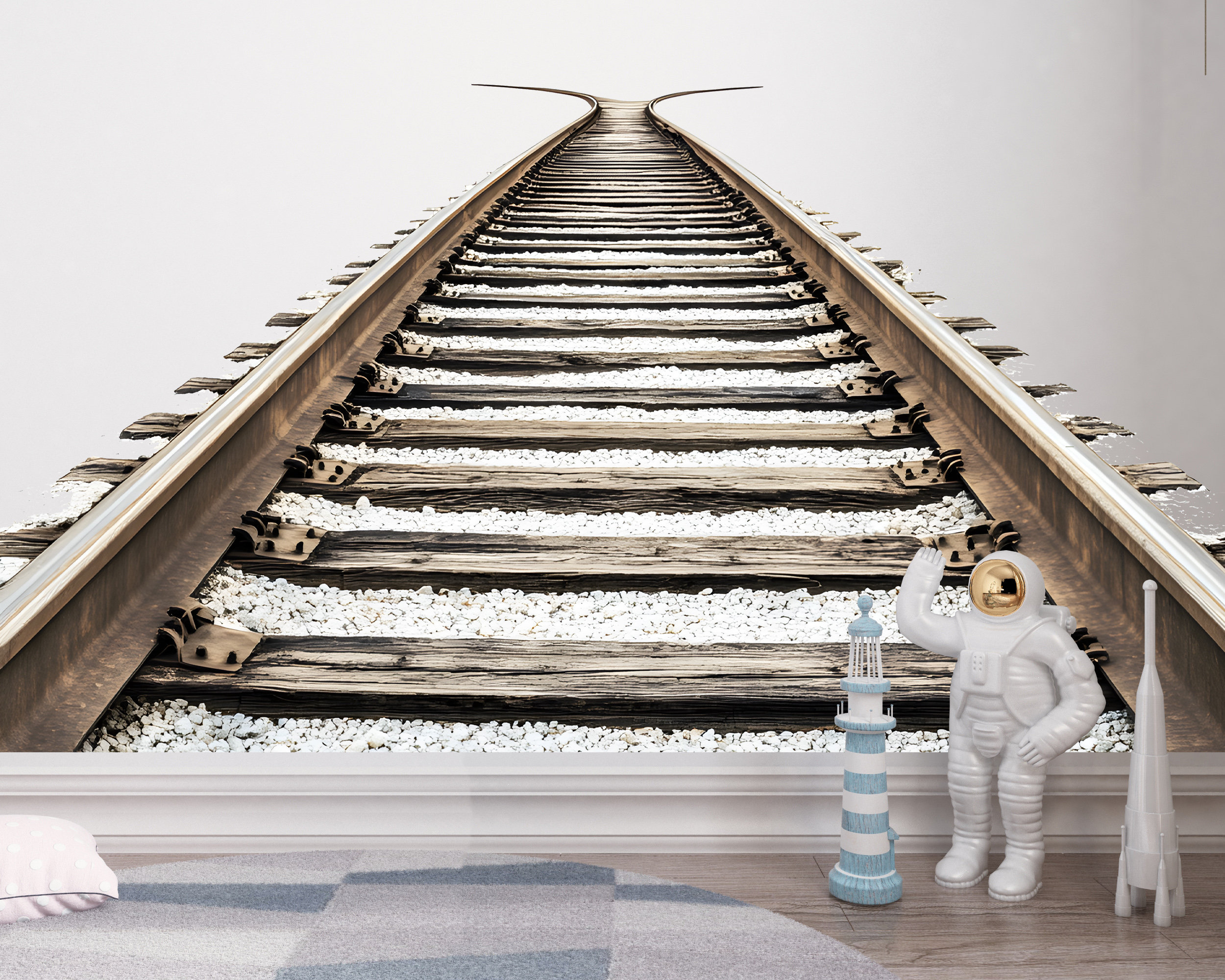 Stickalz Railway Track Wall Vinyl Sticker - Train Track Wall Decals for ...