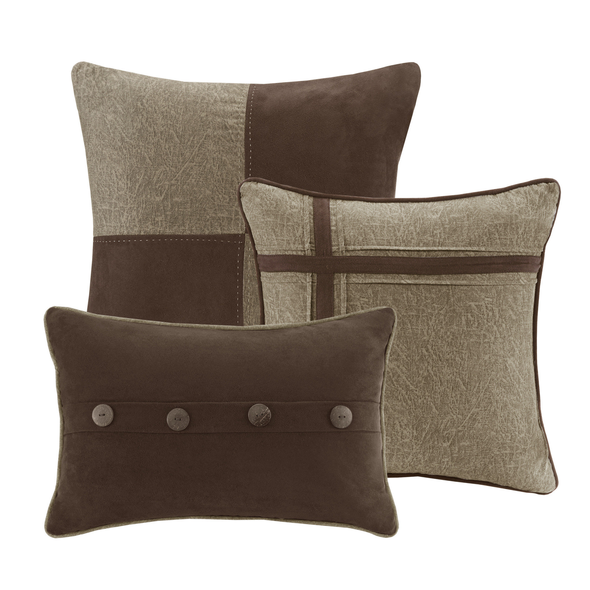 Xylbina Lodge Cabin Style Faux Suede Comforter Set - California King ...