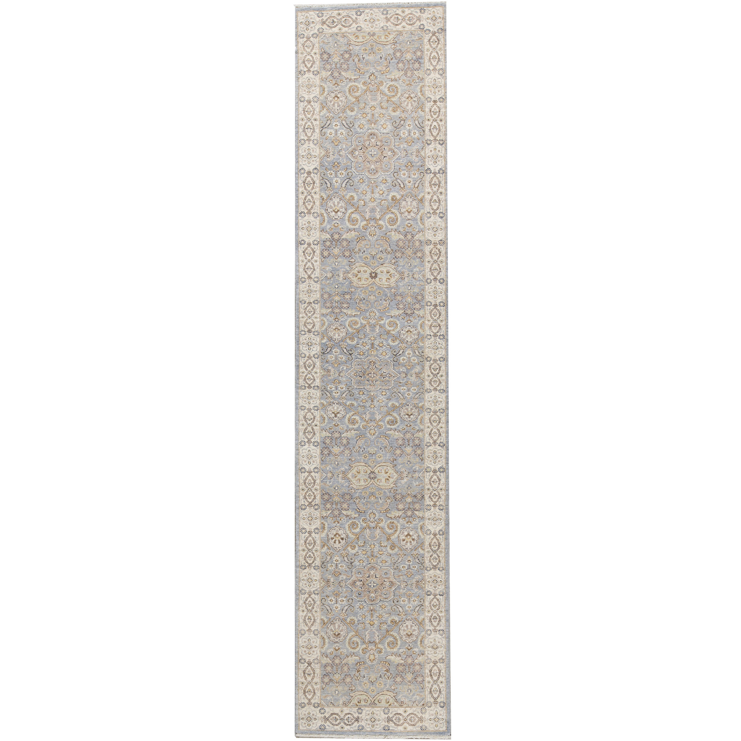 Bokara Rug Co., Inc. Hand-Knotted High-Quality Light Blue Runner | Wayfair