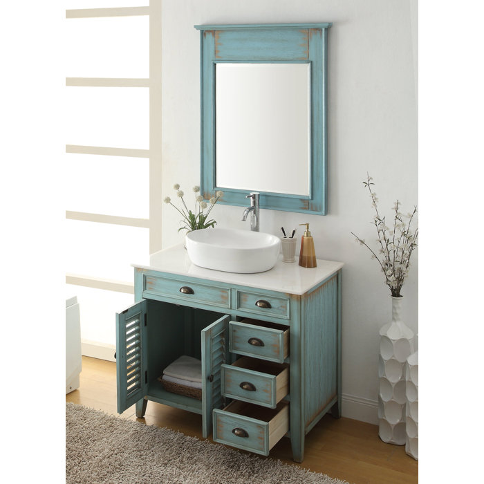 Rosecliff Heights Sneed 36'' Single Bathroom Vanity with Stone Top with ...