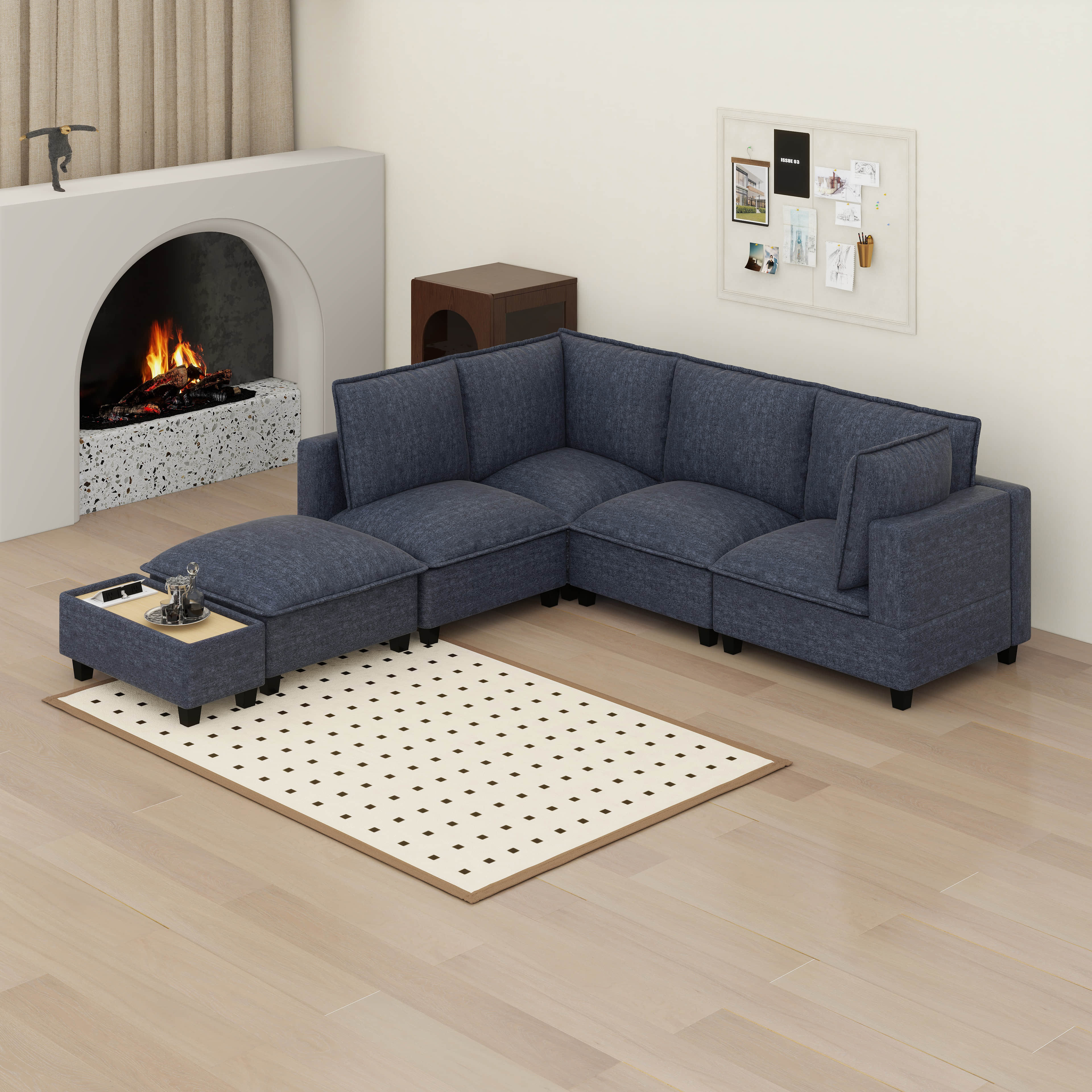 Latitude Run® U Or L-Shaped Modular Sectional Sofa, 5 Seats Convertible ...