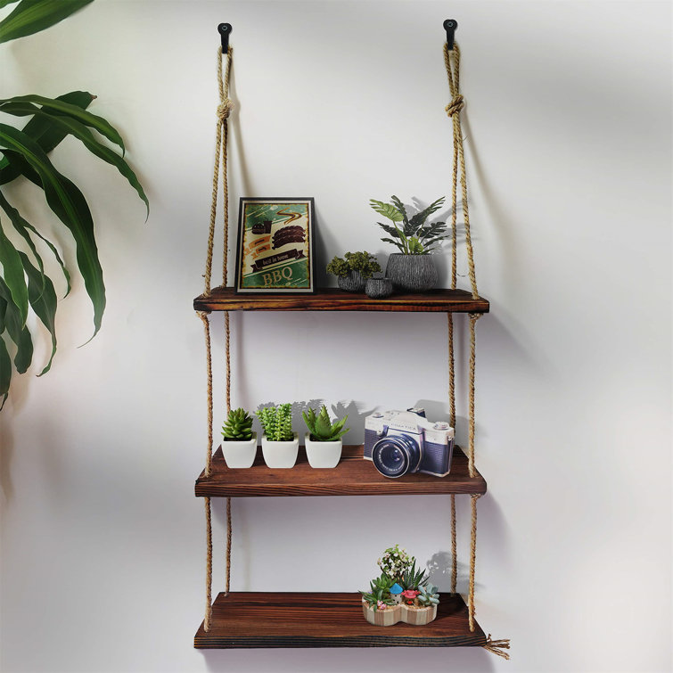 Breakwater Bay Wall Mounted Shelf Rope Hanging Plant Rack | Wayfair.co.uk