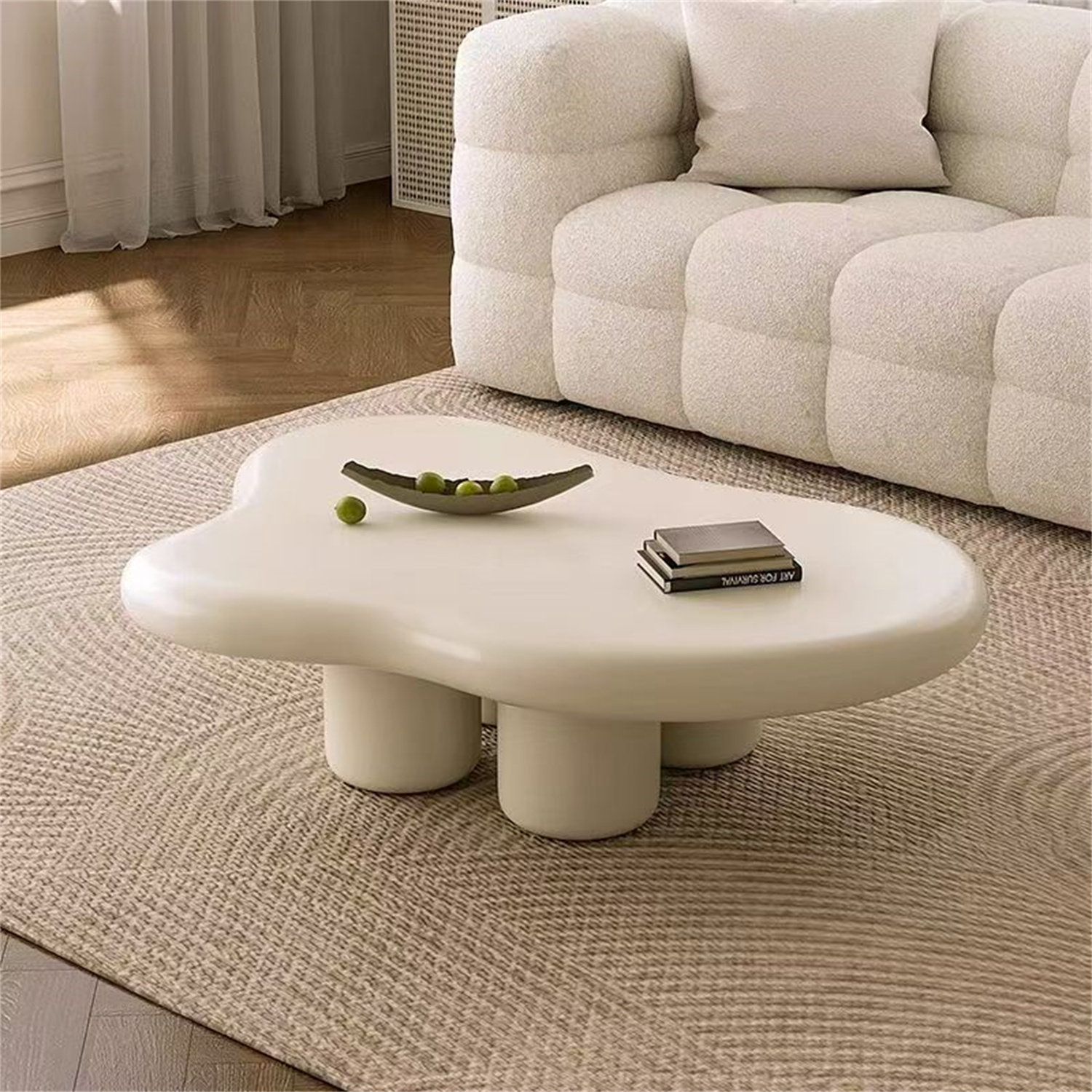 8UHNK™ Cloud Coffee Table, 4-Leg Irregular Coffee Table, Suitable For ...