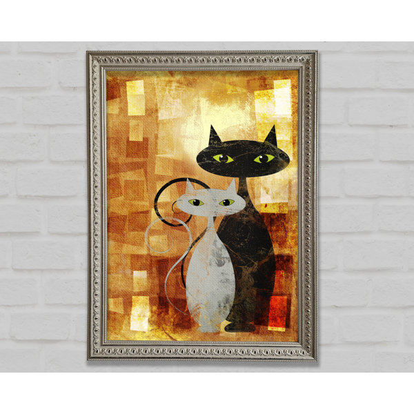 Happy Larry Cats Framed Print | Wayfair.co.uk