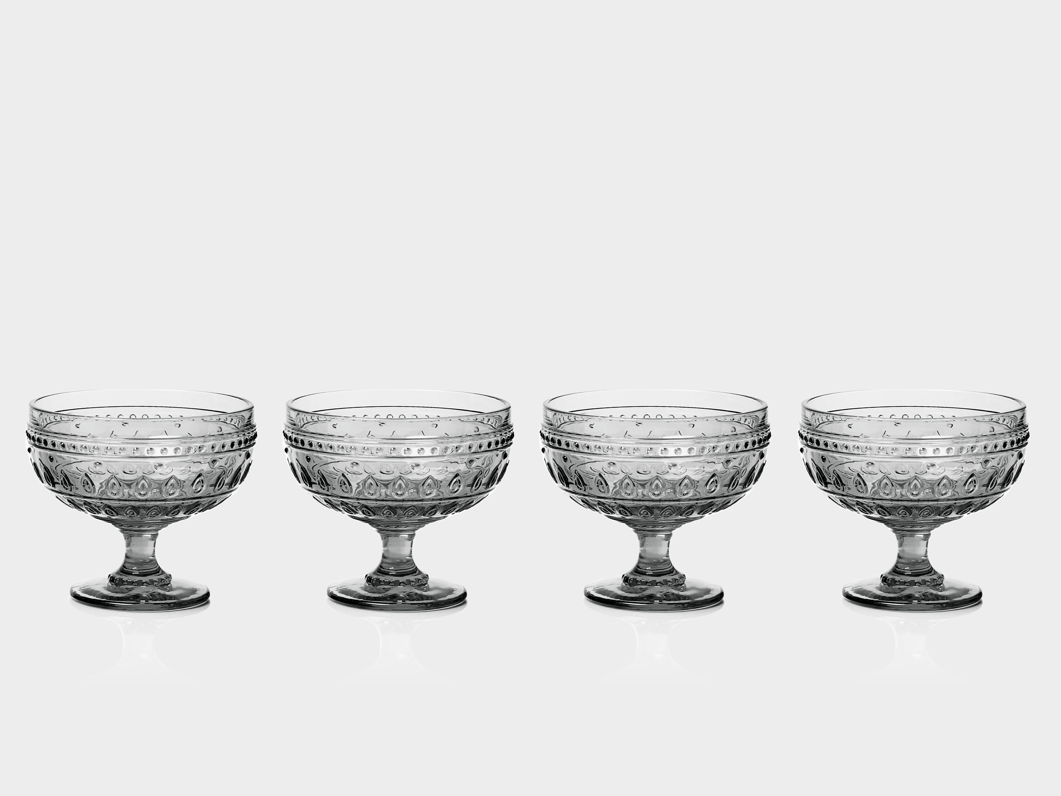 Euro Ceramica Fez Glassware 13oz Footed Compote Glass Set & Reviews ...