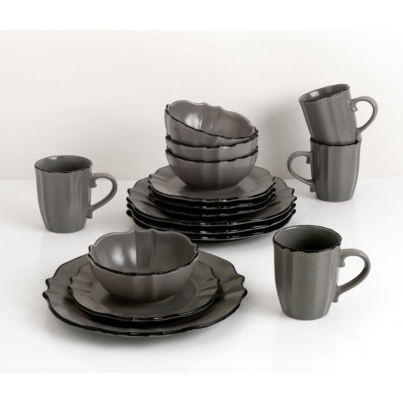 Lorren Home Trends 16 Piece Porcelain China Dinnerware Set - Service ...