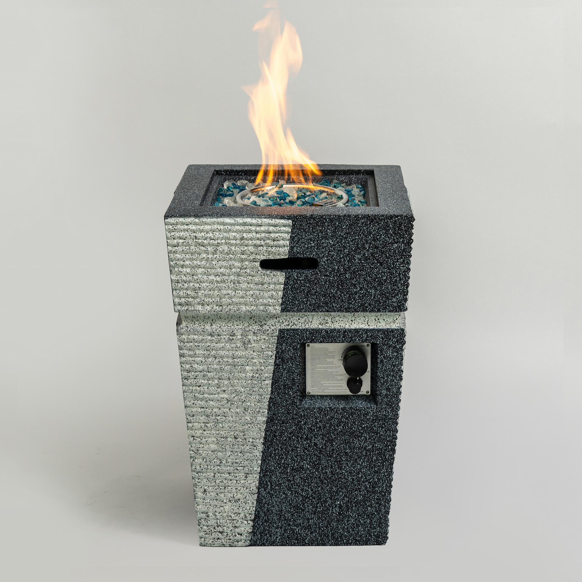 Brayden Studio® Outdoor Concrete Fire Pit Column Propane Fire Pit Patio ...