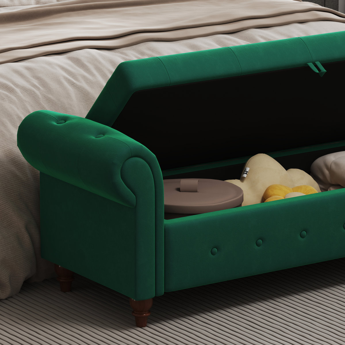 Alcott Hill® Conring 63" Tufted Storage Bench, Upholstered Storage ...