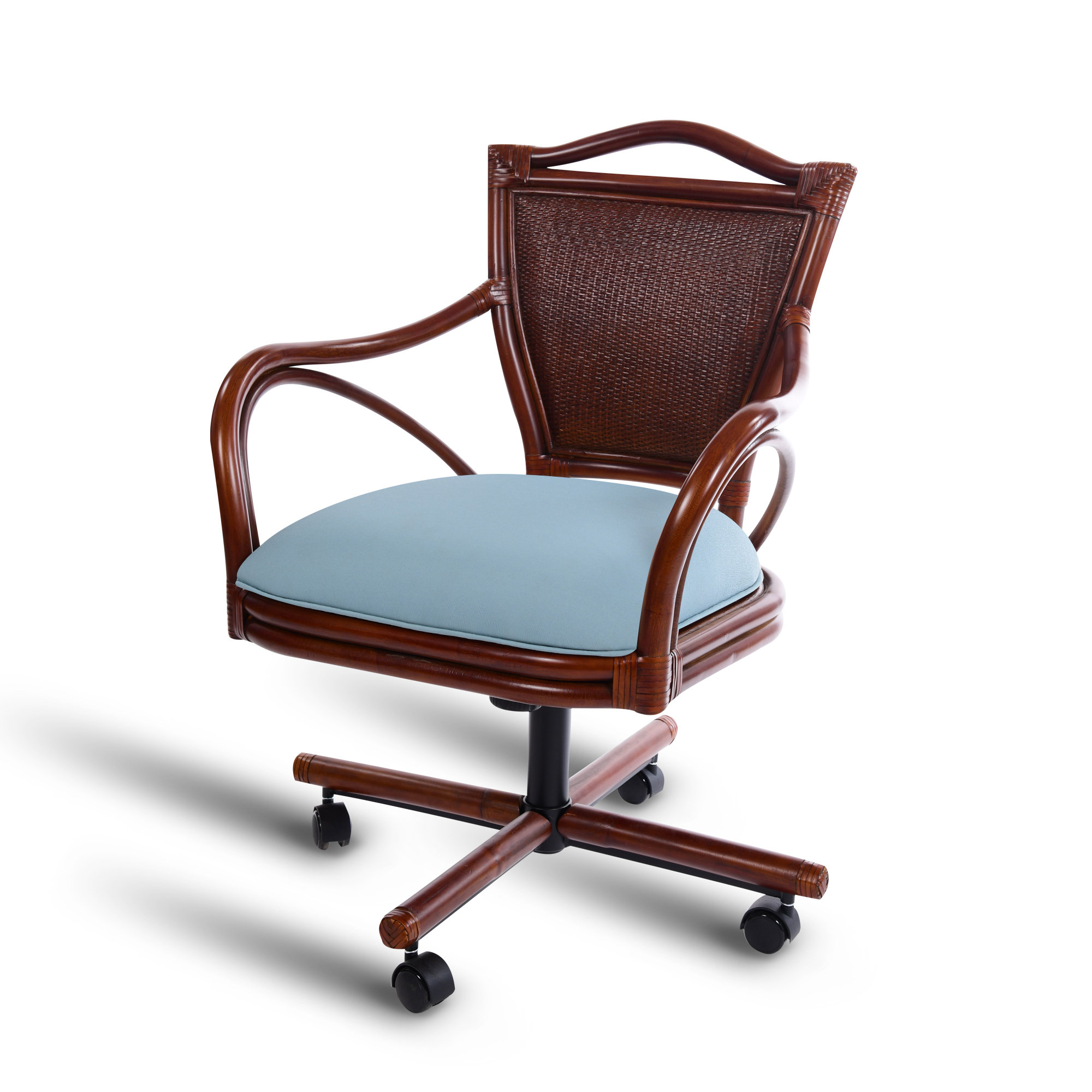 Rosecliff Heights Serengeti Tilt Swivel Castor Chair In Sienna Finish ...