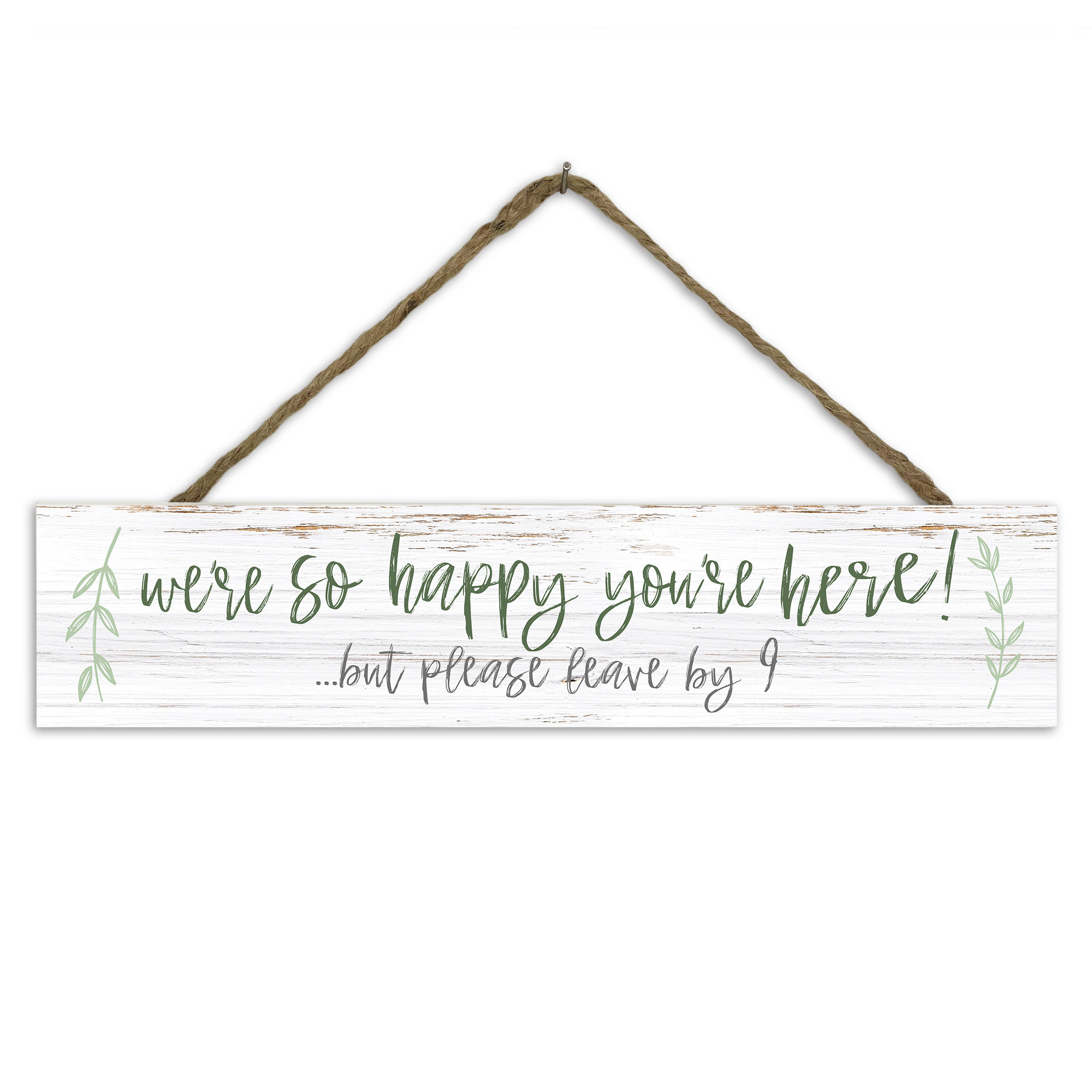 Trinx Happy You're Here Hanging Door Sign with Rope - Wayfair Canada