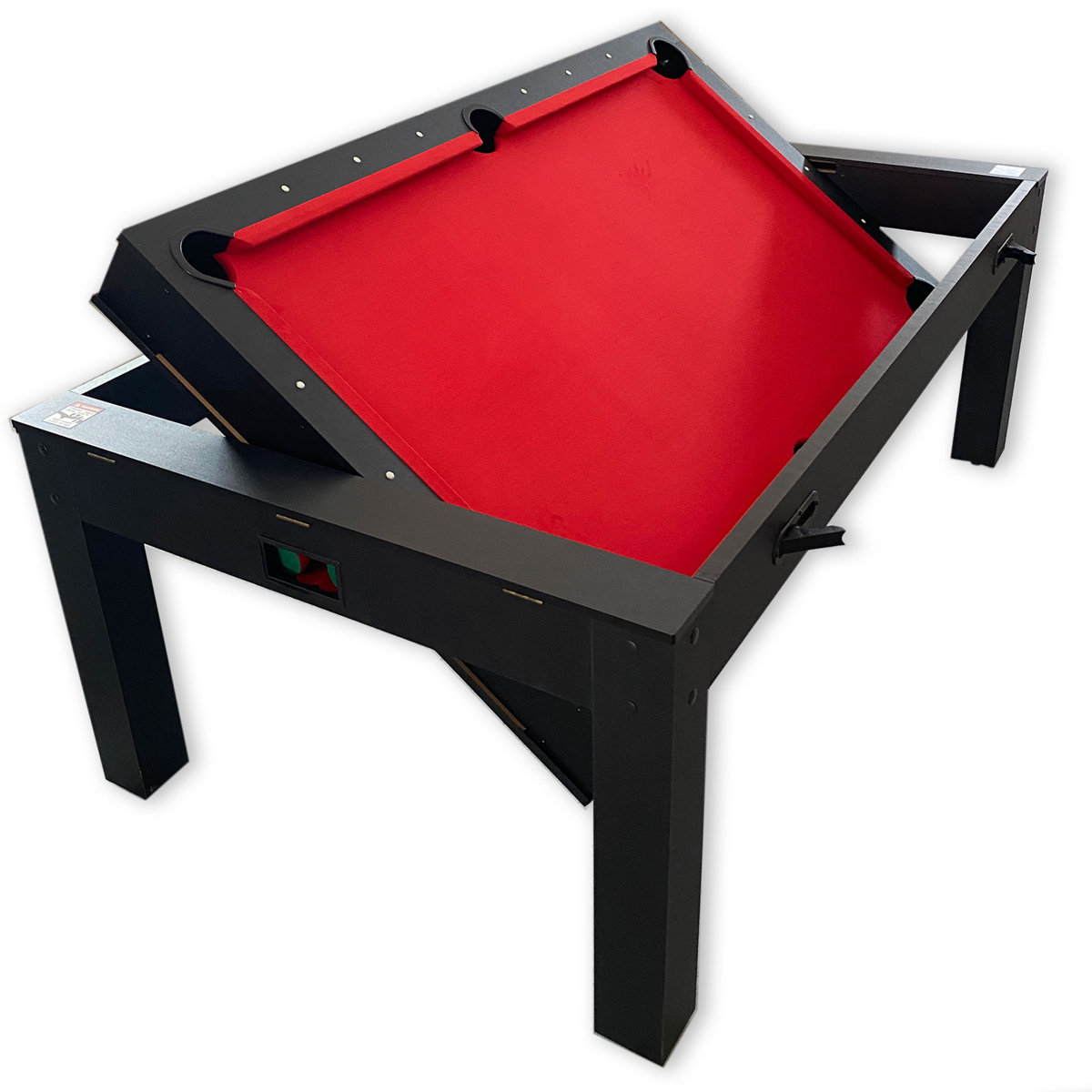 Simba USA Inc Pool Table 7ft Red + Air Hockey + Table Tennis + Table ...