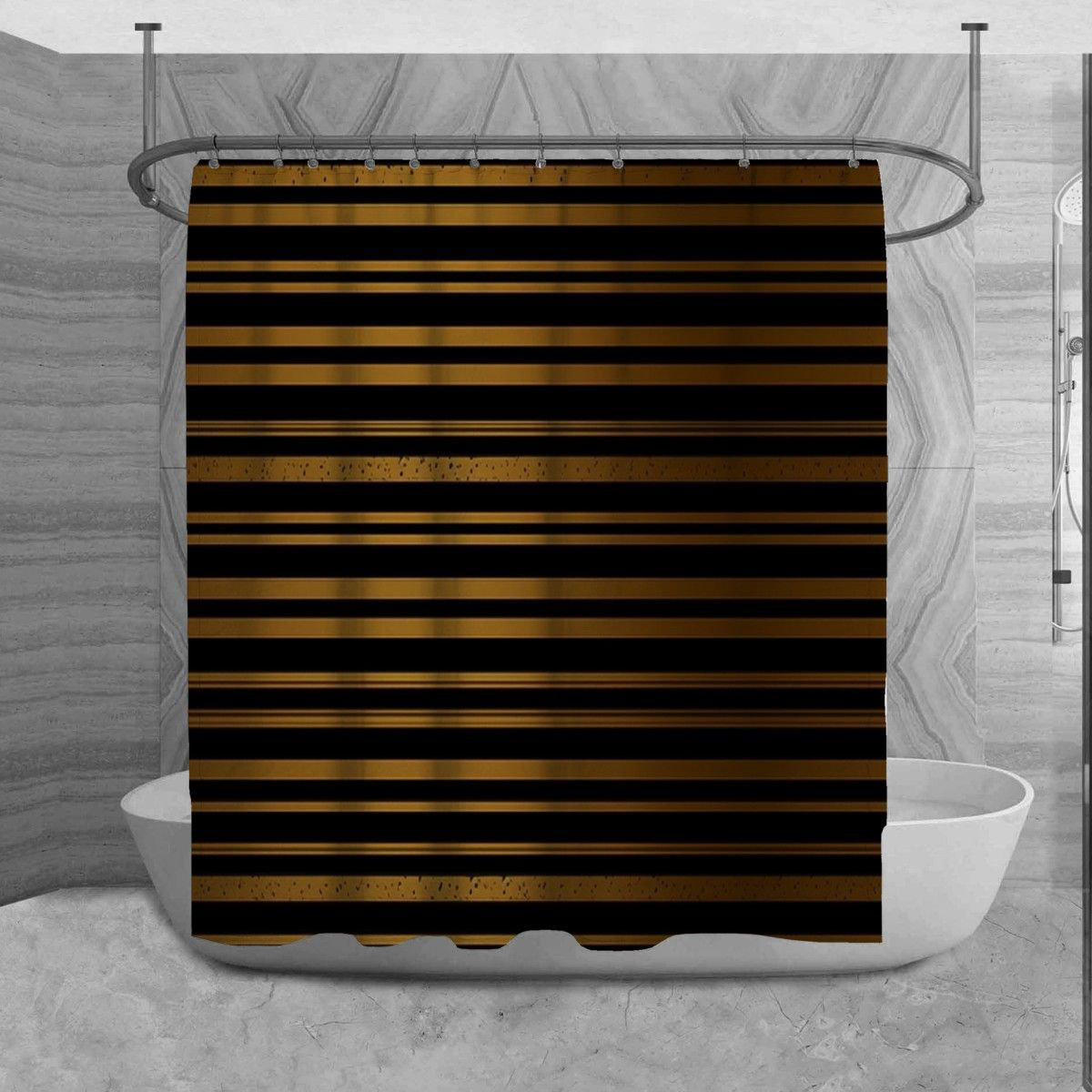 East Urban Home Parthina Striped Shower Curtain | Wayfair