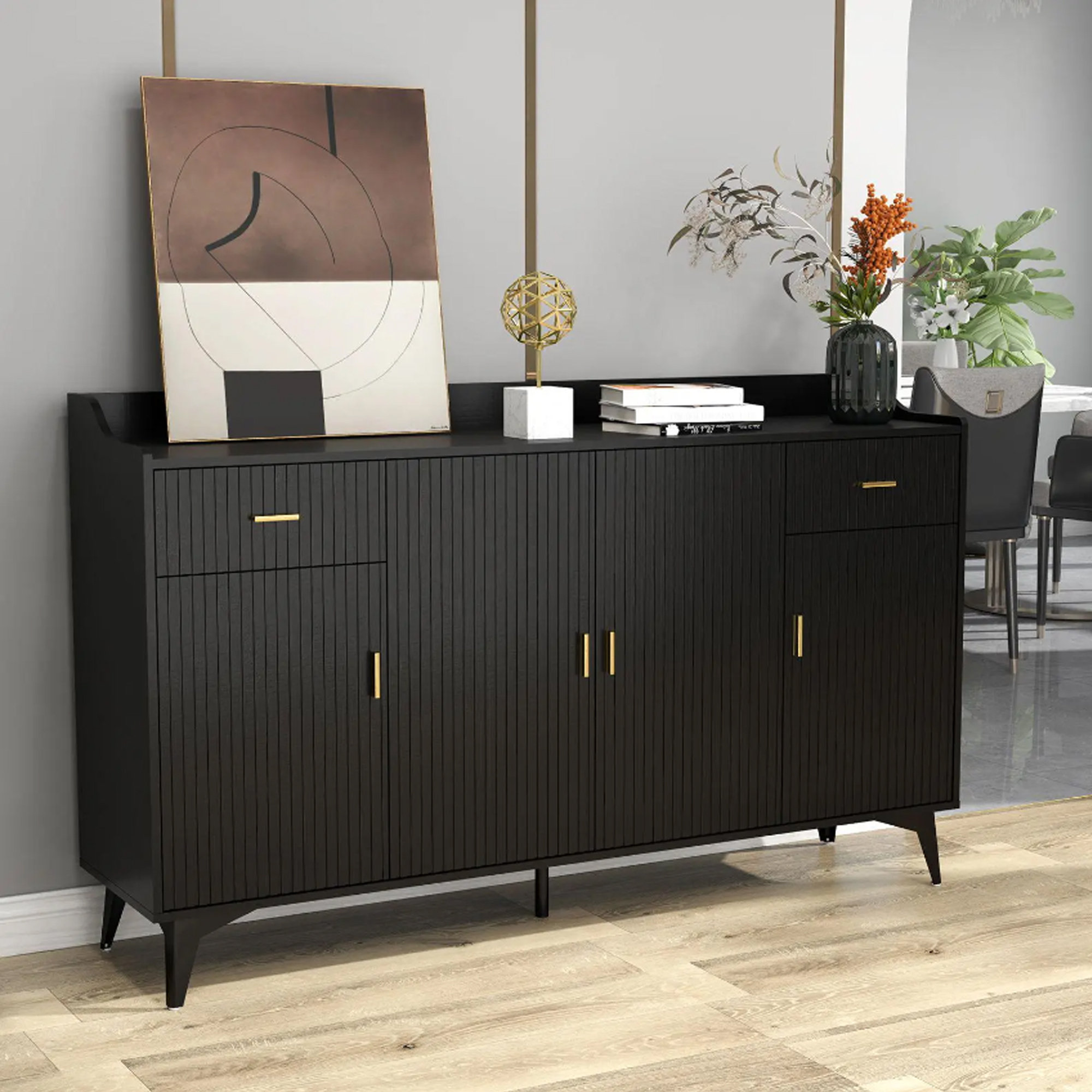 Wrought Studio™ Isamarie 62.99"W 4 Door 2 Drawer Blister Modern Side ...