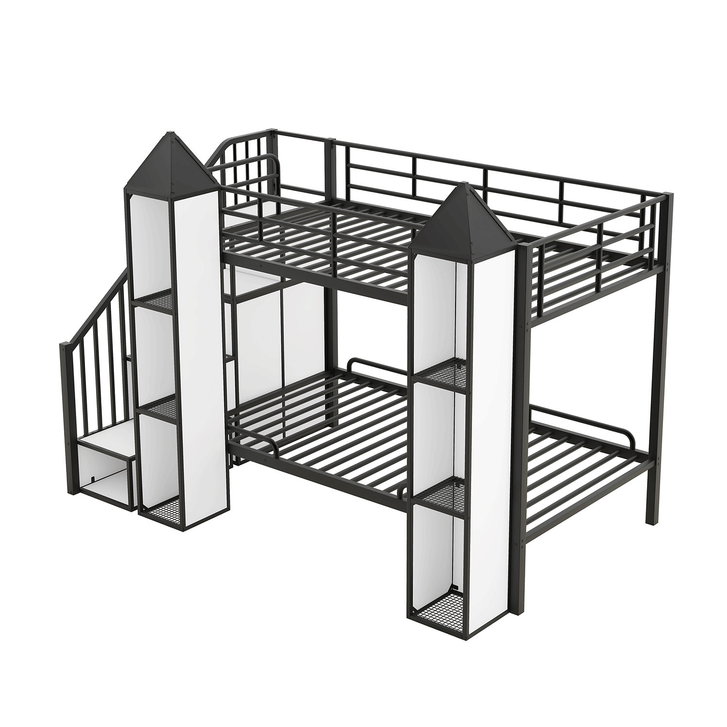 Harriet Bee Jaiyden Twin 2 Drawer Bunk Bed with Shelves | Wayfair
