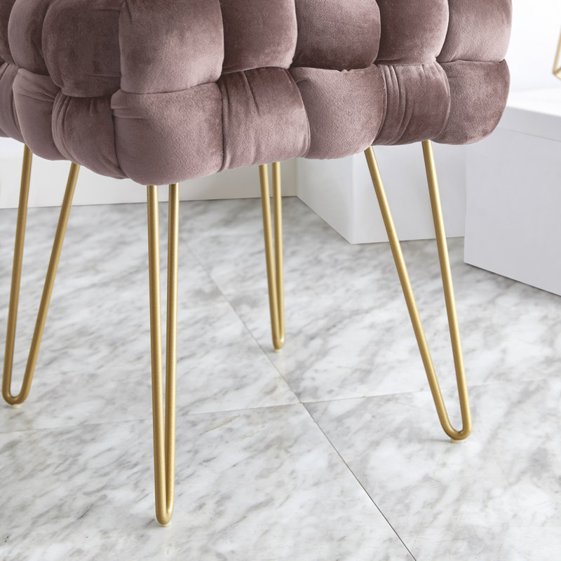 Everly Quinn Fleming Velvet Ottoman & Reviews | Wayfair