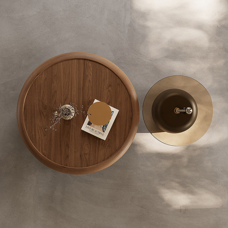 LIZIYE Creative Wooden Round Coffee Table Set | Wayfair