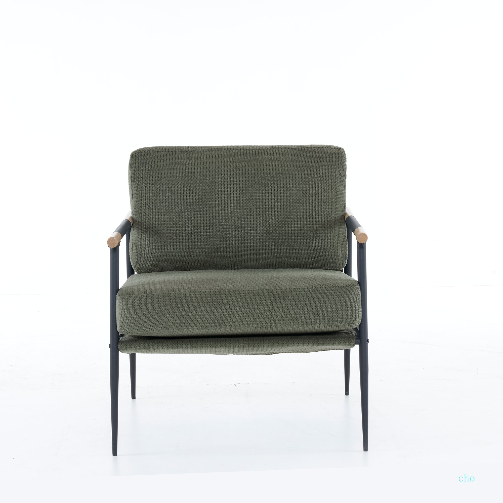17 Stories Leisure Lounge Chair Arm Chair With Metal Frame, Upholstered ...