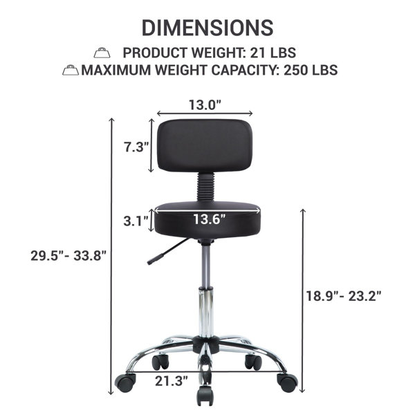 Latitude Run® Dakotajames Adjustable Drafting Stool, Office Stool with ...
