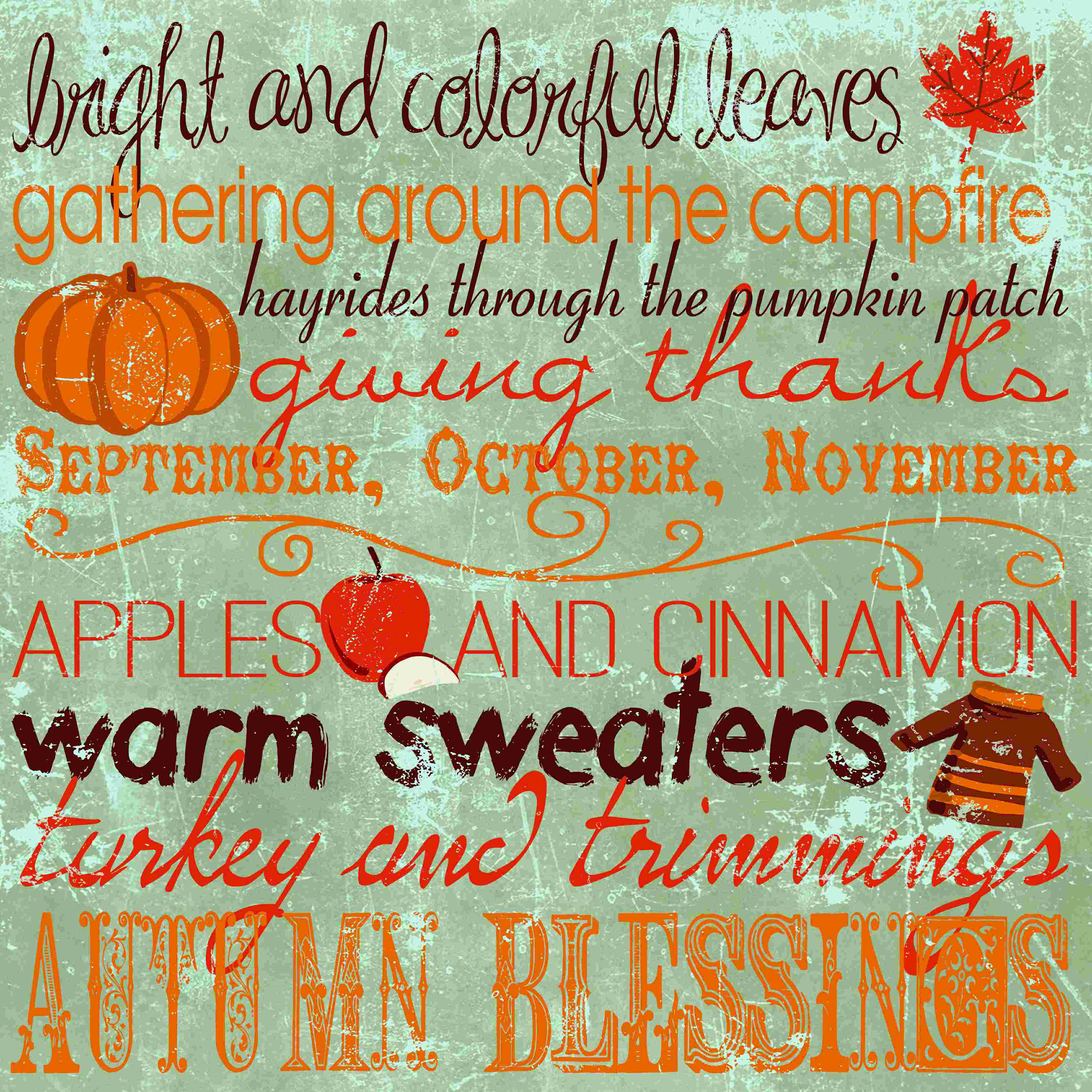 The Holiday Aisle® Fall Words - Wrapped Canvas Textual Art | Wayfair