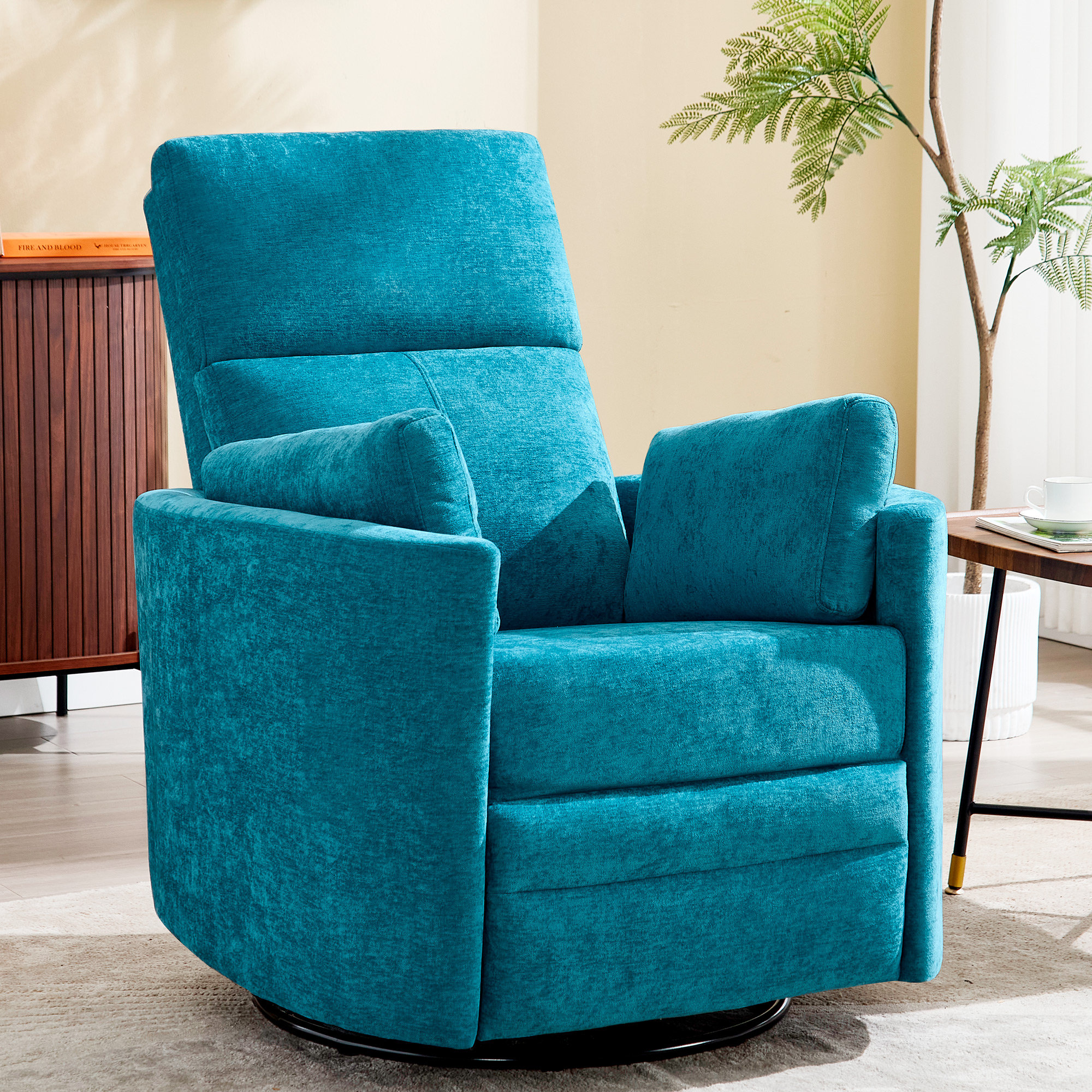 Ebern Designs Indulge In Ultimate Comfort: Luxurious Swivel Rocker ...