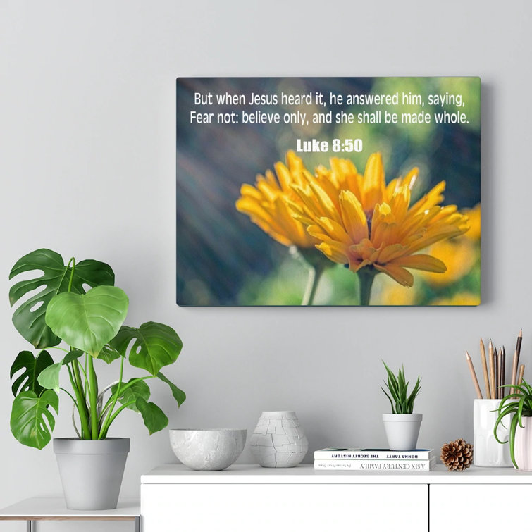 Trinx Scripture Canvas Believe Only Luke 8:50 Christian Wall Art Bible ...
