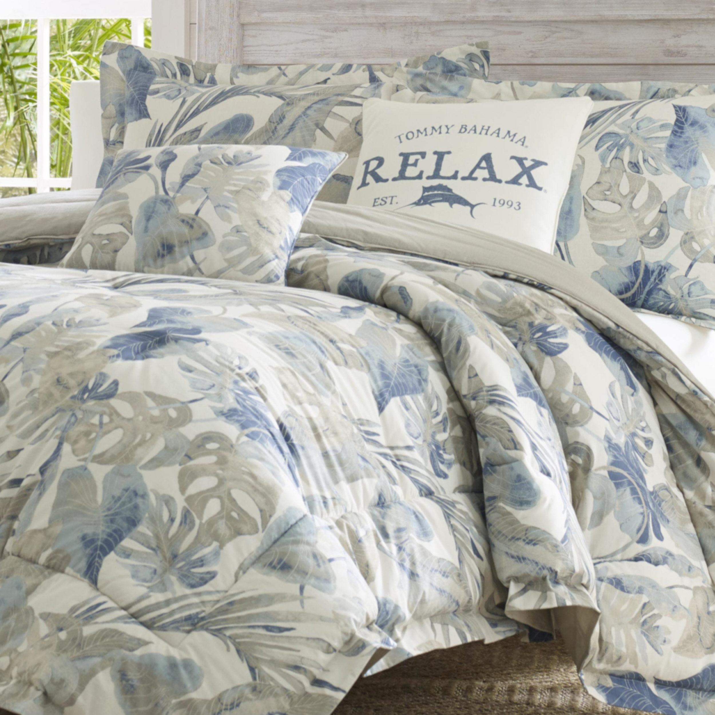 Tommy Bahama Home Tommy Bahama Raw Coast Blue Cotton 5 Piece Comforter ...