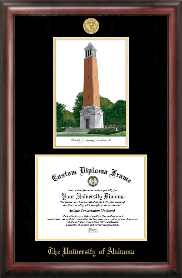 Campus Images NCAA Alabama Crimson Tide Gold Embossed Diploma with ...