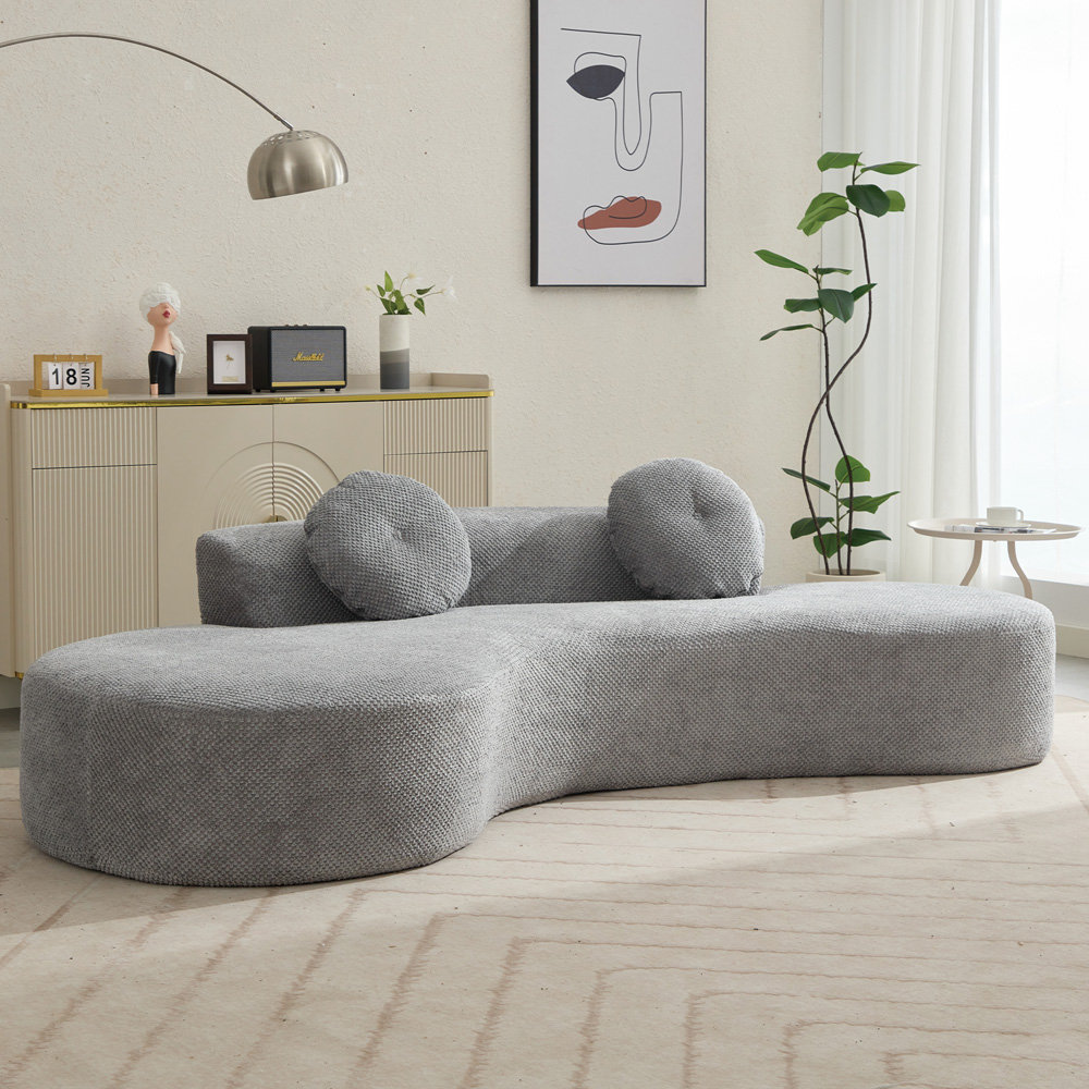 Latitude Run® Modern Minimalist Curved Sofa | Wayfair