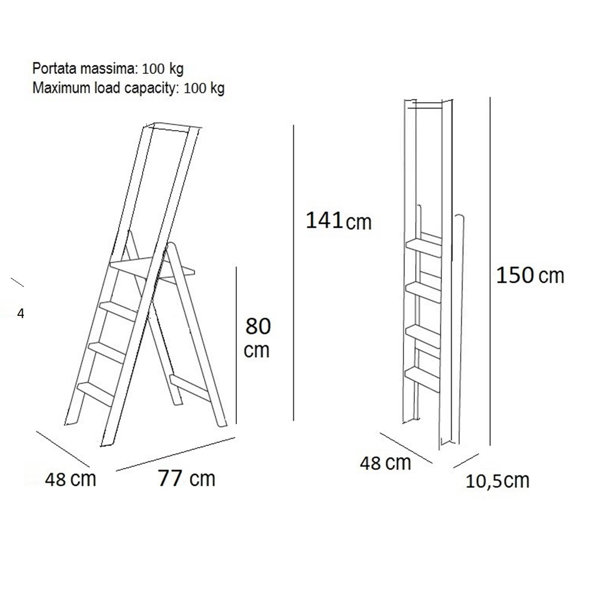 Union Rustic Bella 4 - Step Wood Folding Small Step Ladder & Reviews ...
