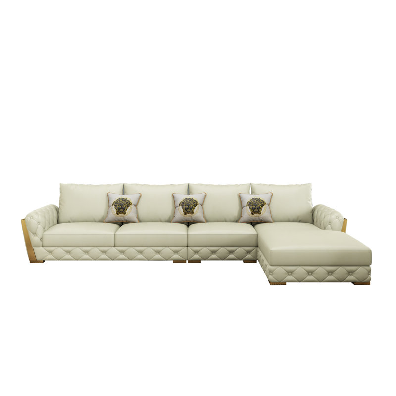 European Furniture Castello Collection 150" Wide Genuine Leather Sofa ...