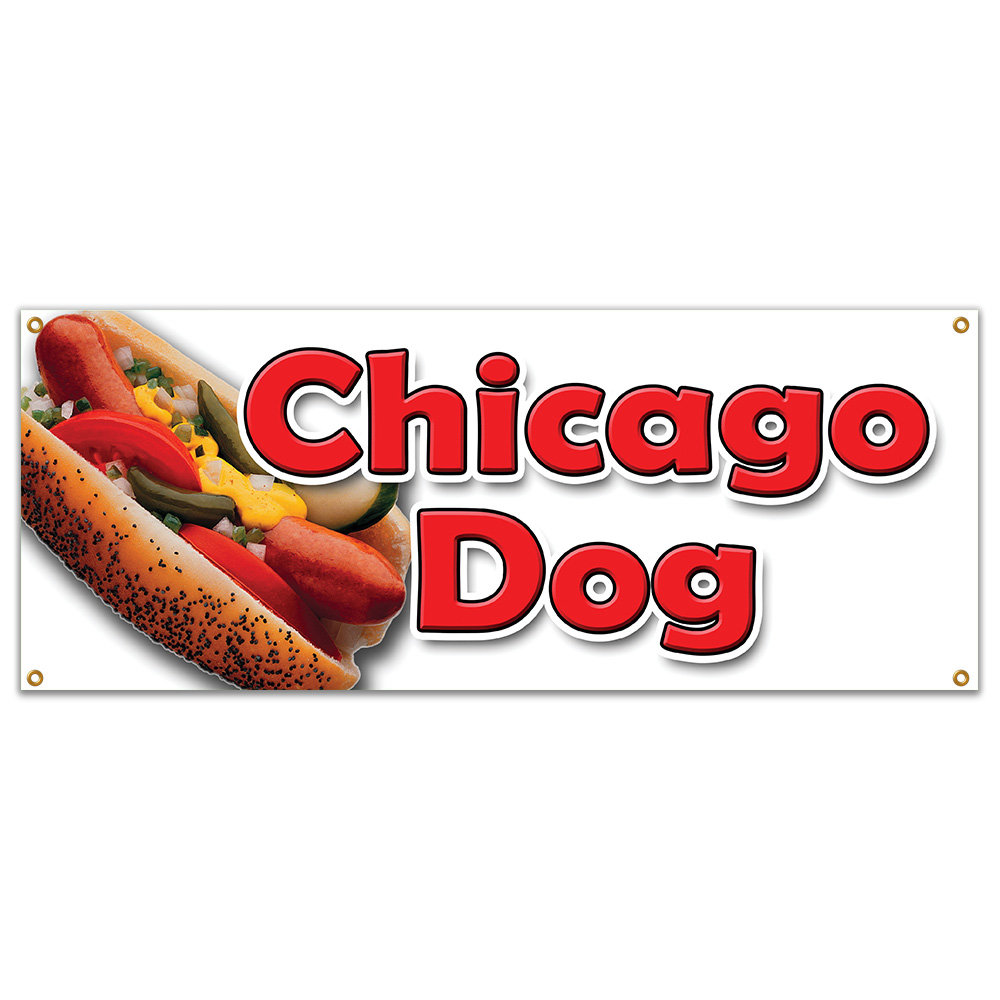 SignMission Chicago Dog Banner Sign | Wayfair