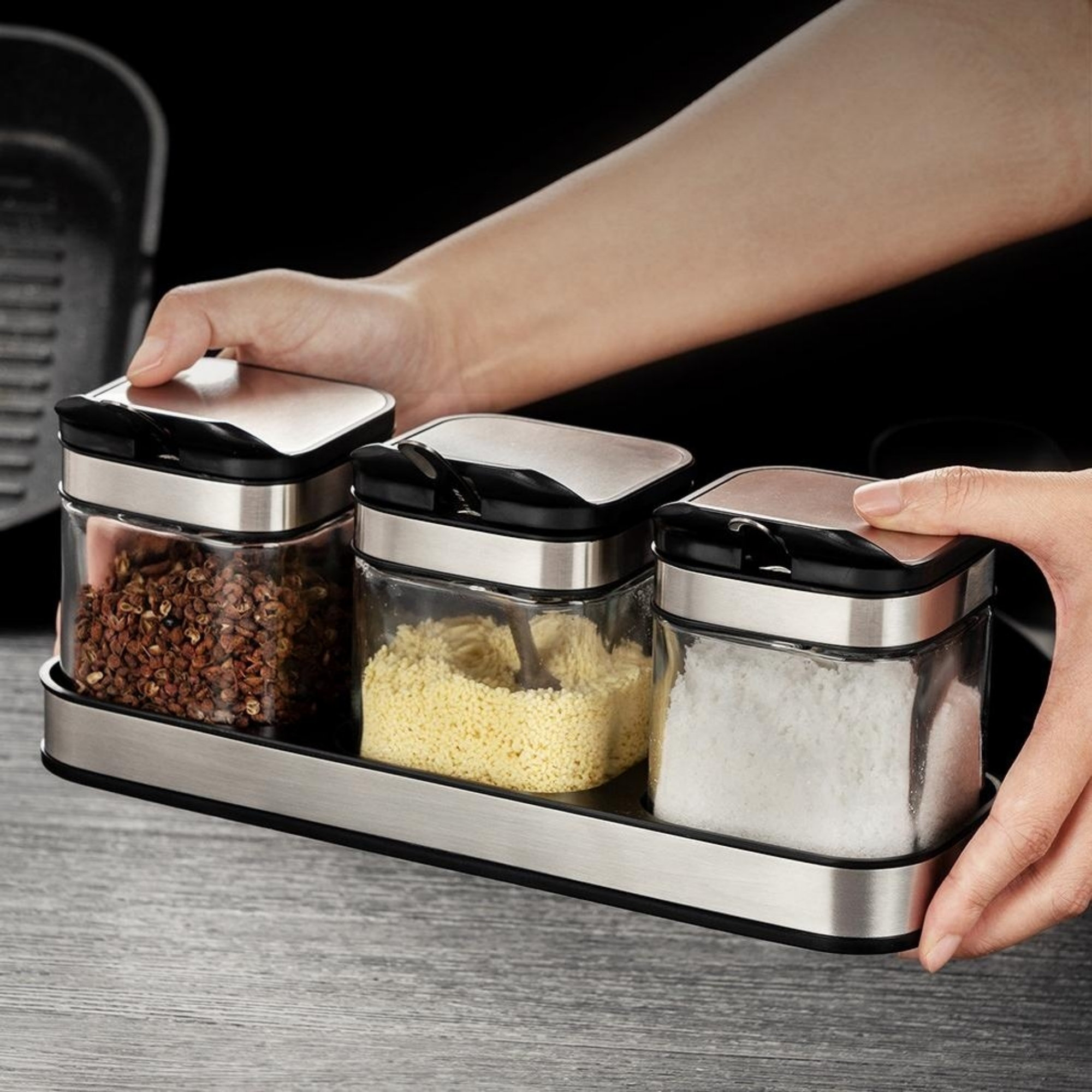 Prep & Savour Glass Canister - Set of 3 | Wayfair