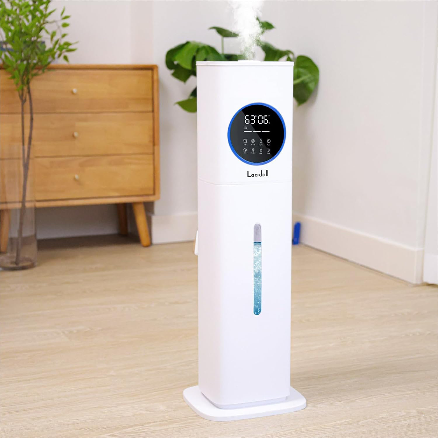 Lacidoll Humidifier for Large Room Bedroom 2.1Gal. Tower Cool Mist with ...