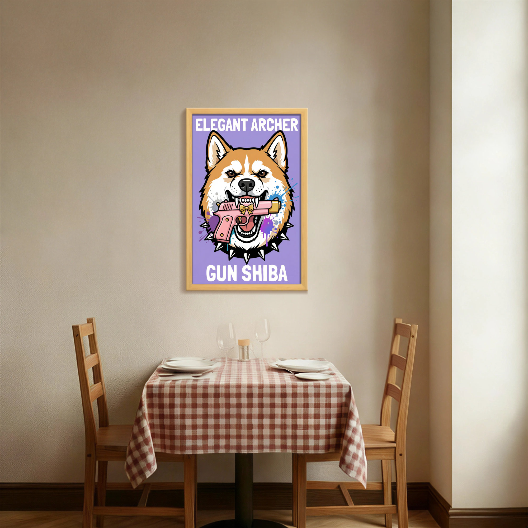 Wrought Studio™ Animals Elegant Archer Gun Shiba Dog With Pistol | Wayfair