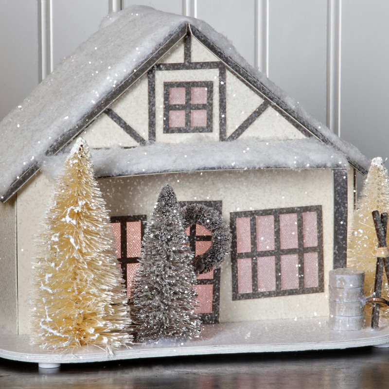 Regency International 10" LED Cardboard Ski Chalet | Birch Lane