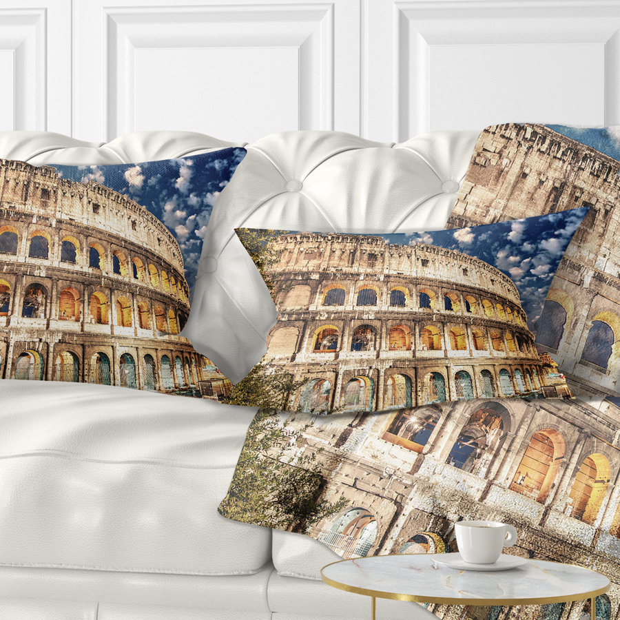 Design Art Wonderful Coliseum at Dusk Lumbar Pillow | Wayfair
