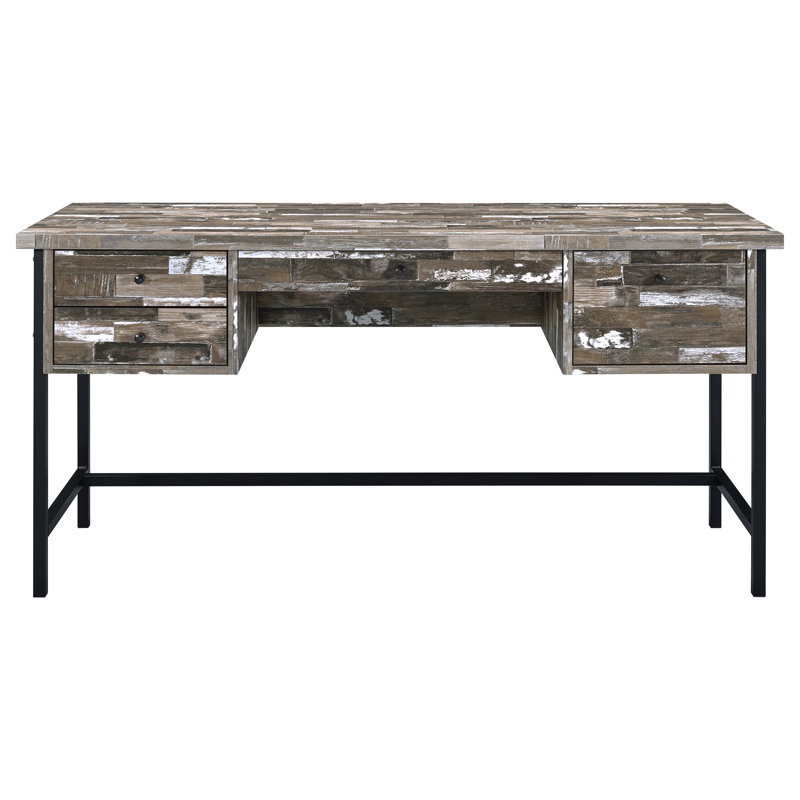 Alma Kemper 4-Drawer Writing Desk Salvaged Cabin | Wayfair