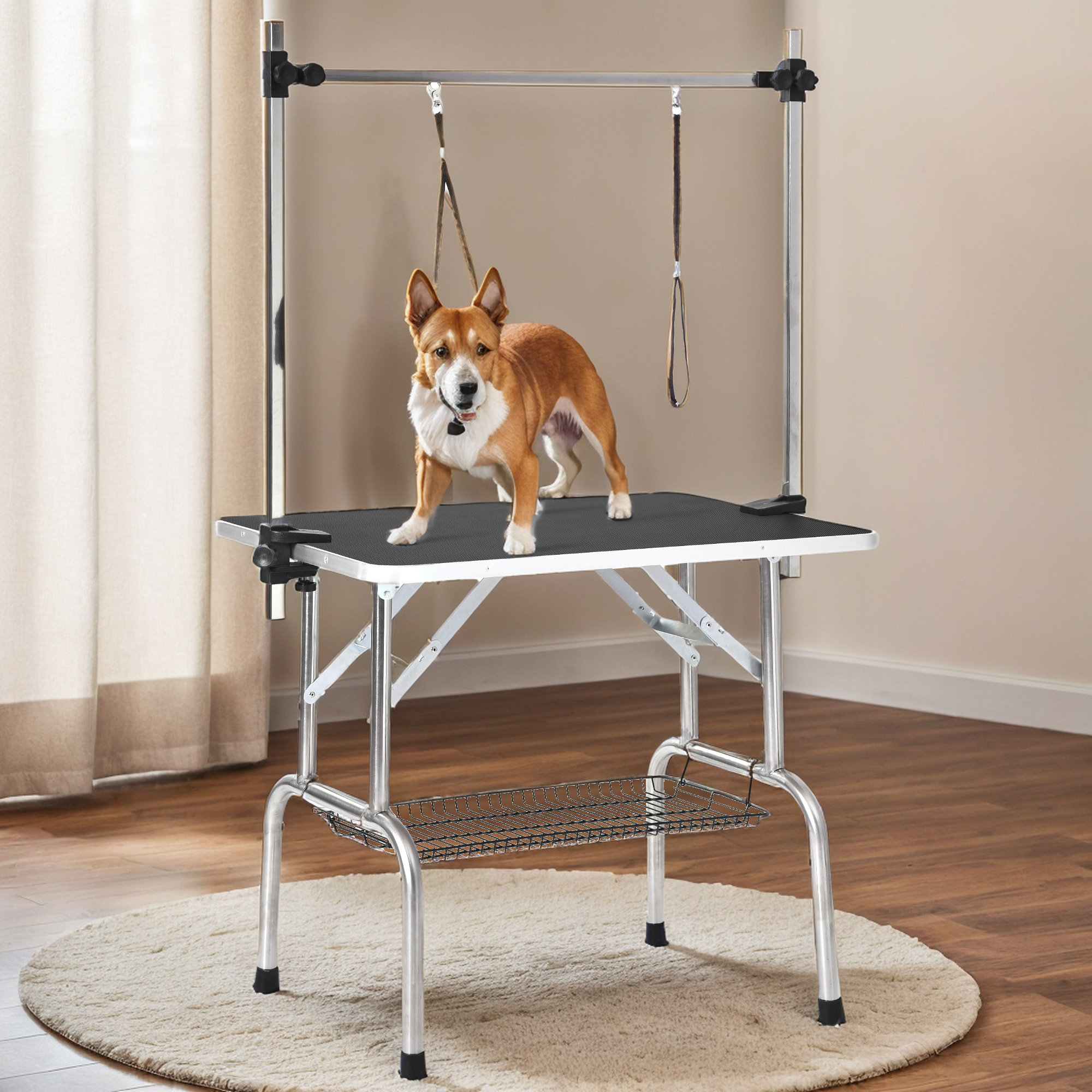 HMANGE 64'' H x 35.4'' W x 23.6'' D Stainless Steel Adjustable and ...