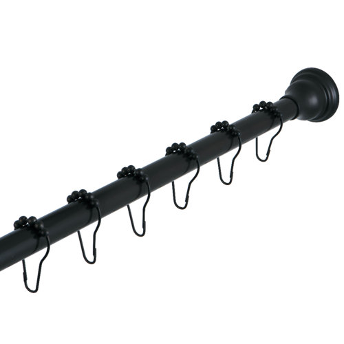 Matte Black Shower Curtain Rods You'll Love | Wayfair