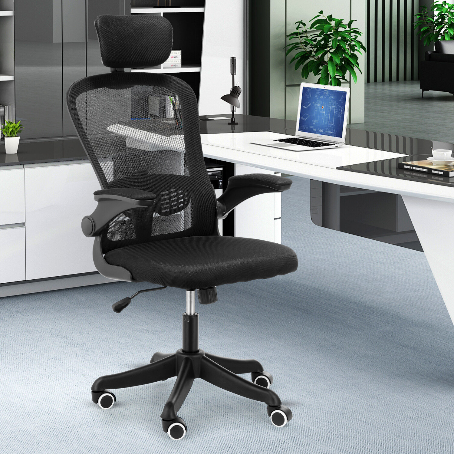 Inbox Zero Lavesha Office Chair, High Back Ergonomic Desk Chair, Mesh ...