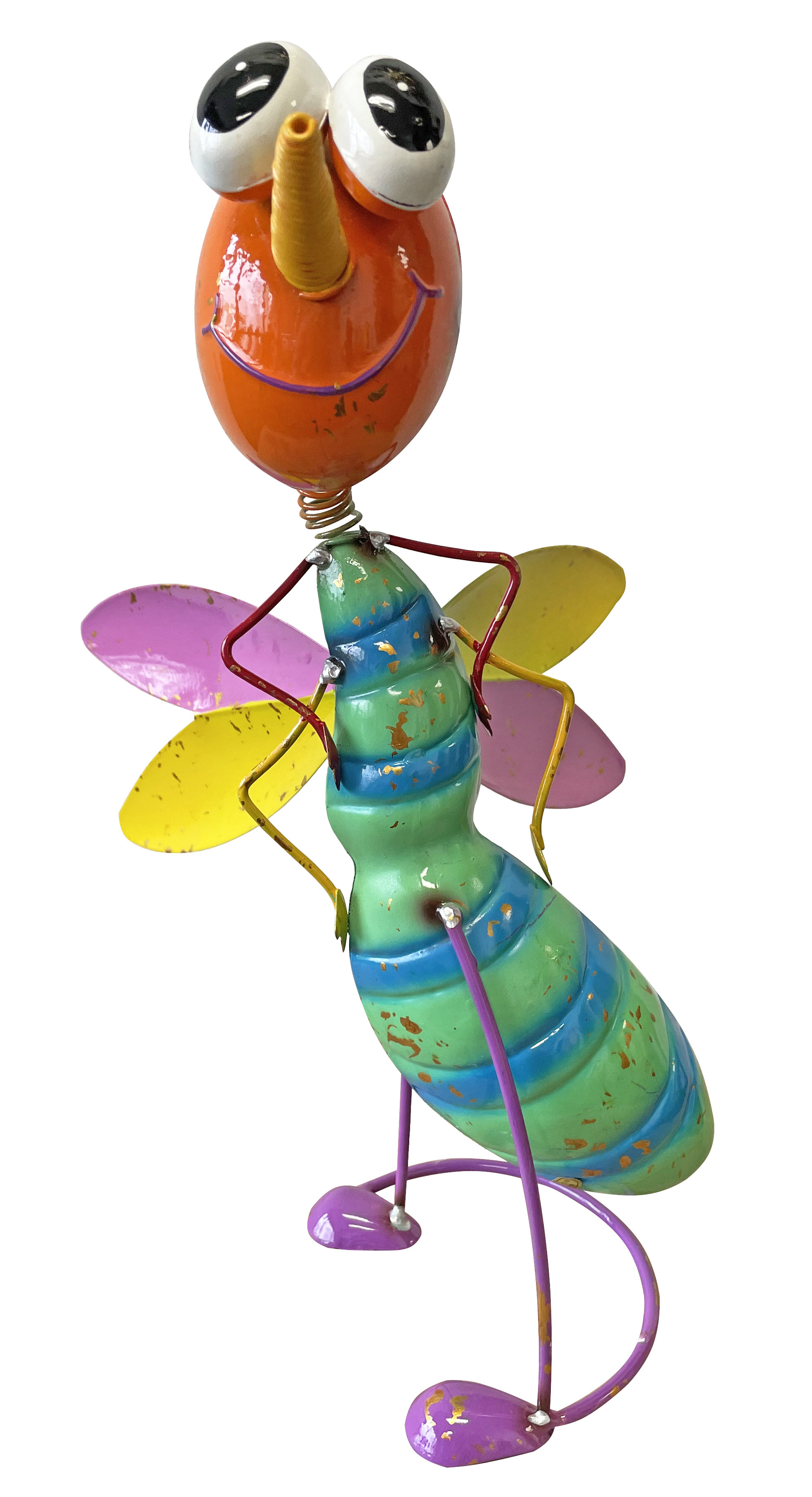 Continental Art Center Enameled Metal Bug Garden Statue | Wayfair