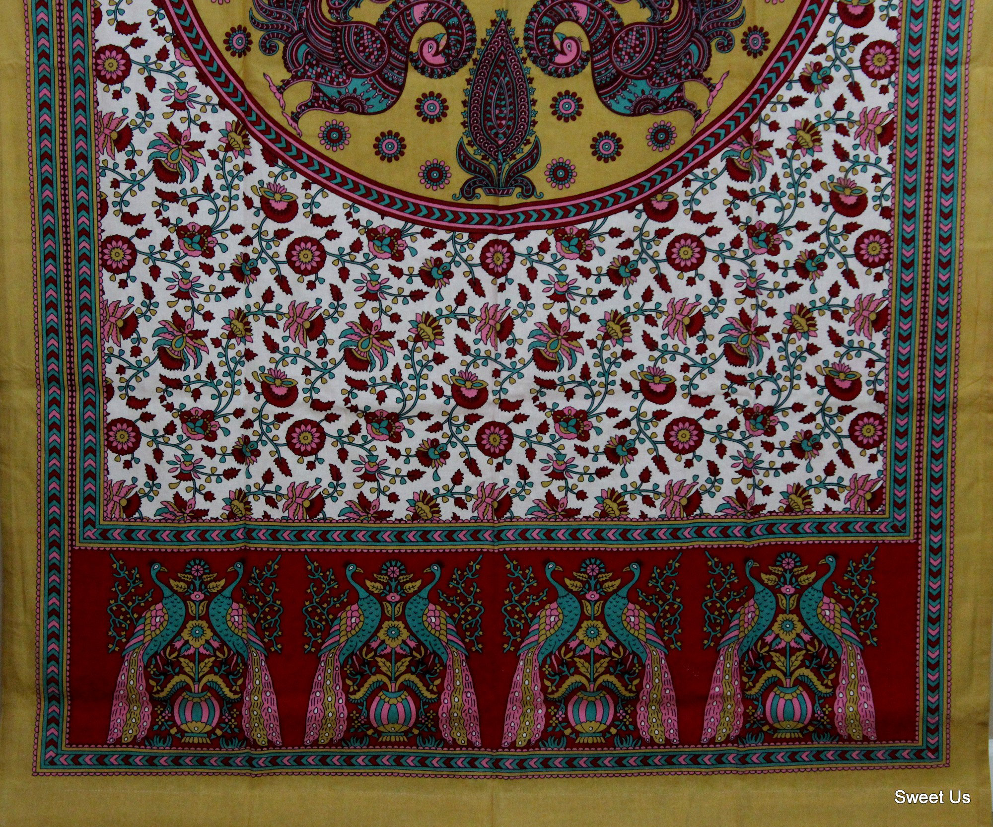 Sweet Us Peacock Floral Tab Top Curtain Cotton Panel Drape | Wayfair