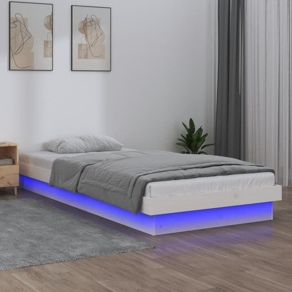 Metro Lane LED Bed Frame Solid Wood | Wayfair.co.uk