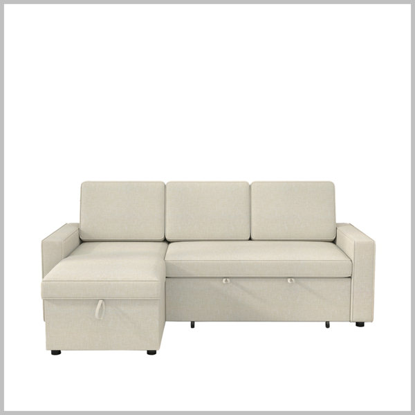 Latitude Run® Modern L-Shaped Couch Convertible Sofa Bed with Storage ...