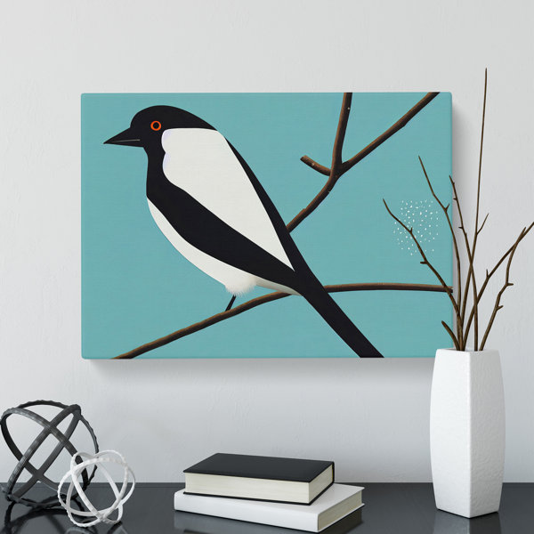 ClassicLiving Magpie Bird Abstract Vol.1 - Wrapped Canvas Print ...