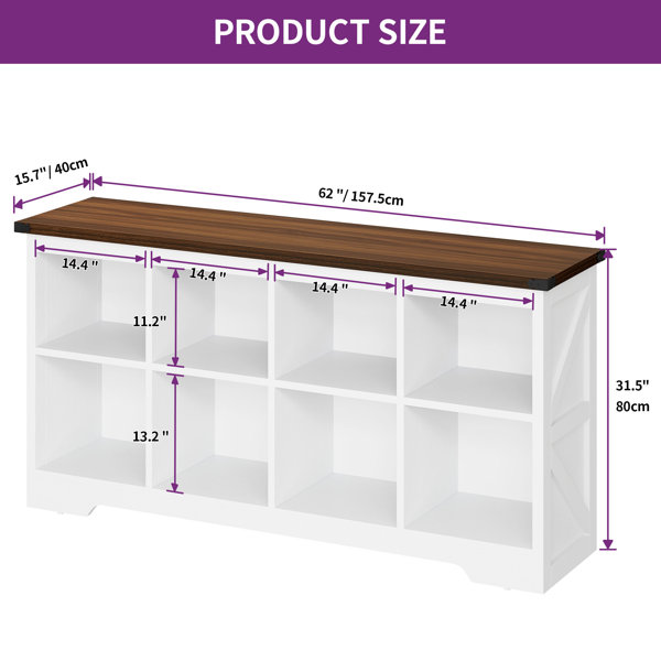 Gracie Oaks Gebrael 2-Tier Open Shelf Bookcase, 6/8-Cube Storage ...