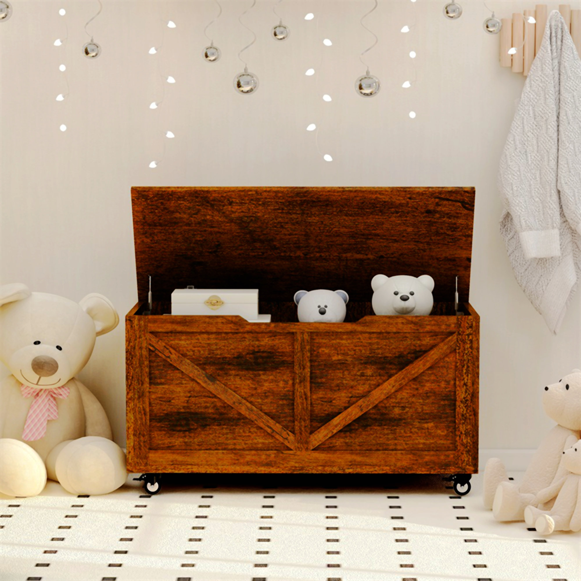 Millwood Pines Dekari Storage Chest,Storage Trunk on Wheels with Brakes ...